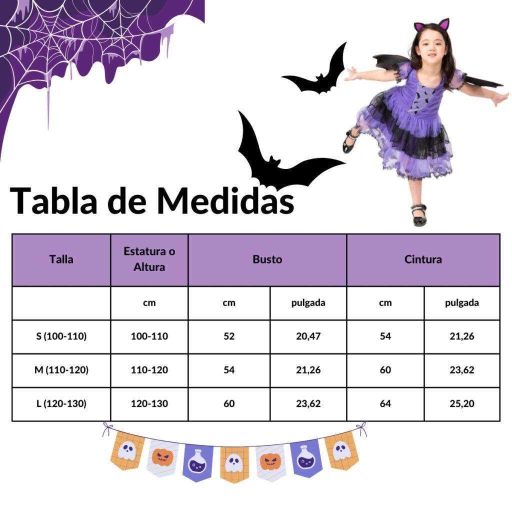 Disfraz Cosplay Niña Vampirito Estilo Murciélago Halloween - Practiko y ...